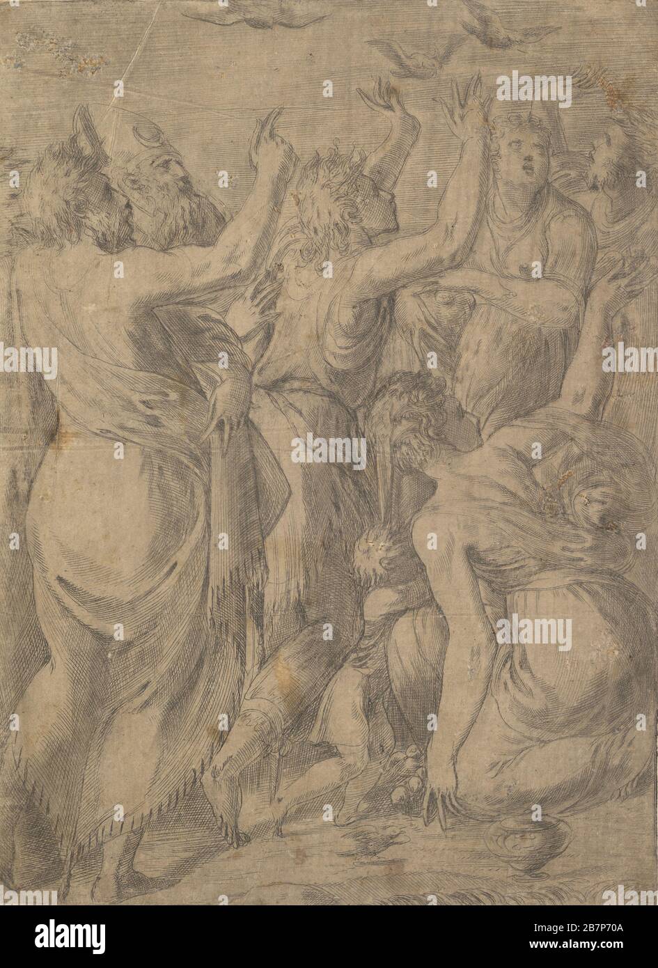 Moses showing the quails to the Israelites (the miracle of the quails ...