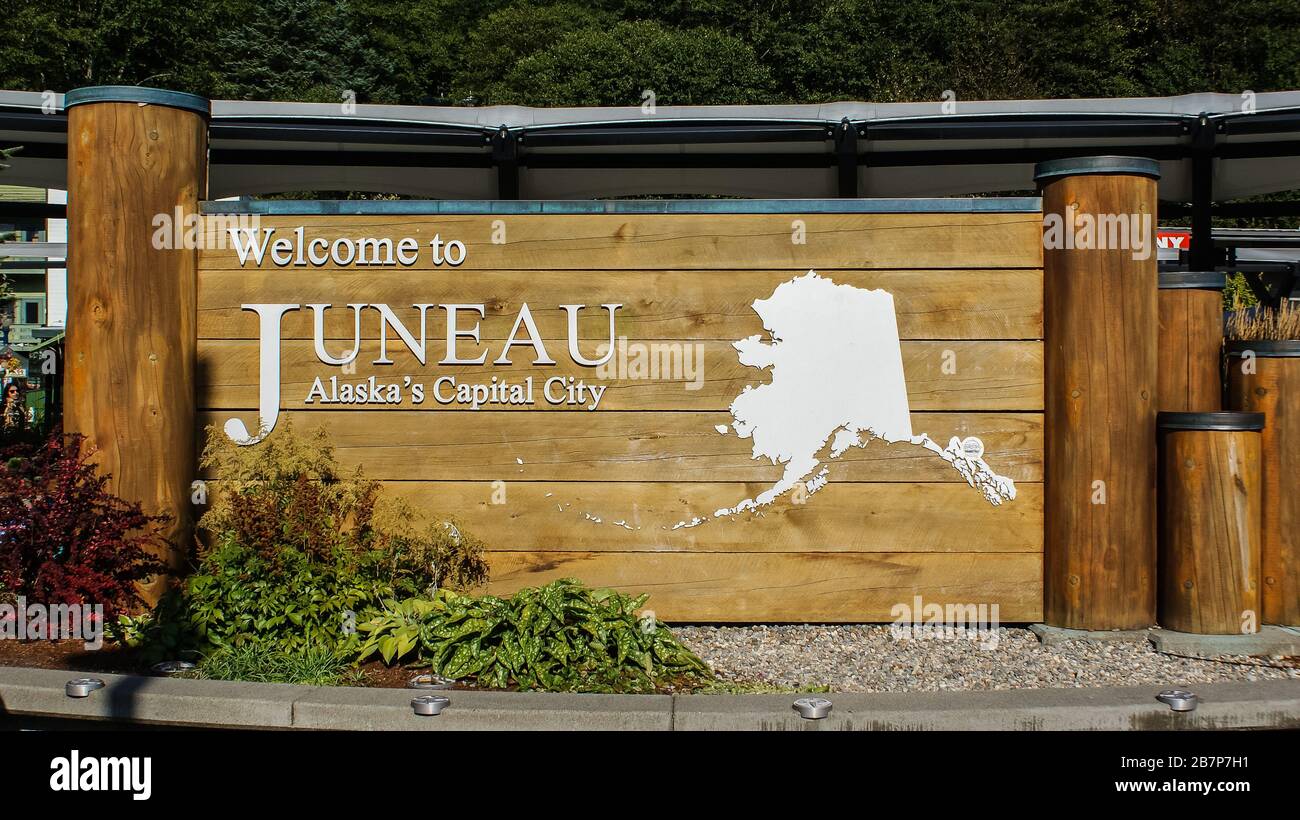 Welcome to Juneau sign Stock Photo - Alamy