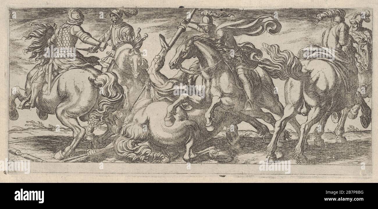 Six Cavalrymen in Combat, from Battle Scenes I, ca. 1590-1630 Stock ...