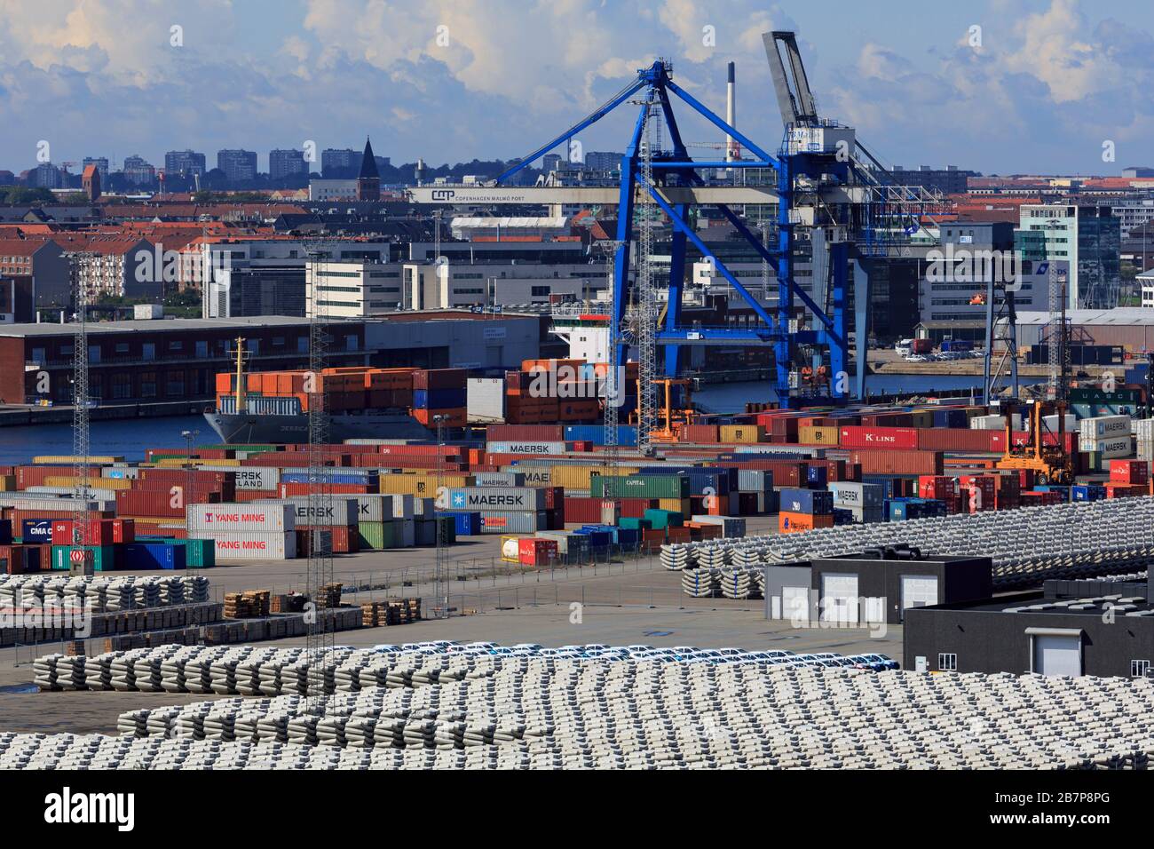 Container Port, Copenhagen, Zealand, Denmark, Europe Stock Photo - Alamy
