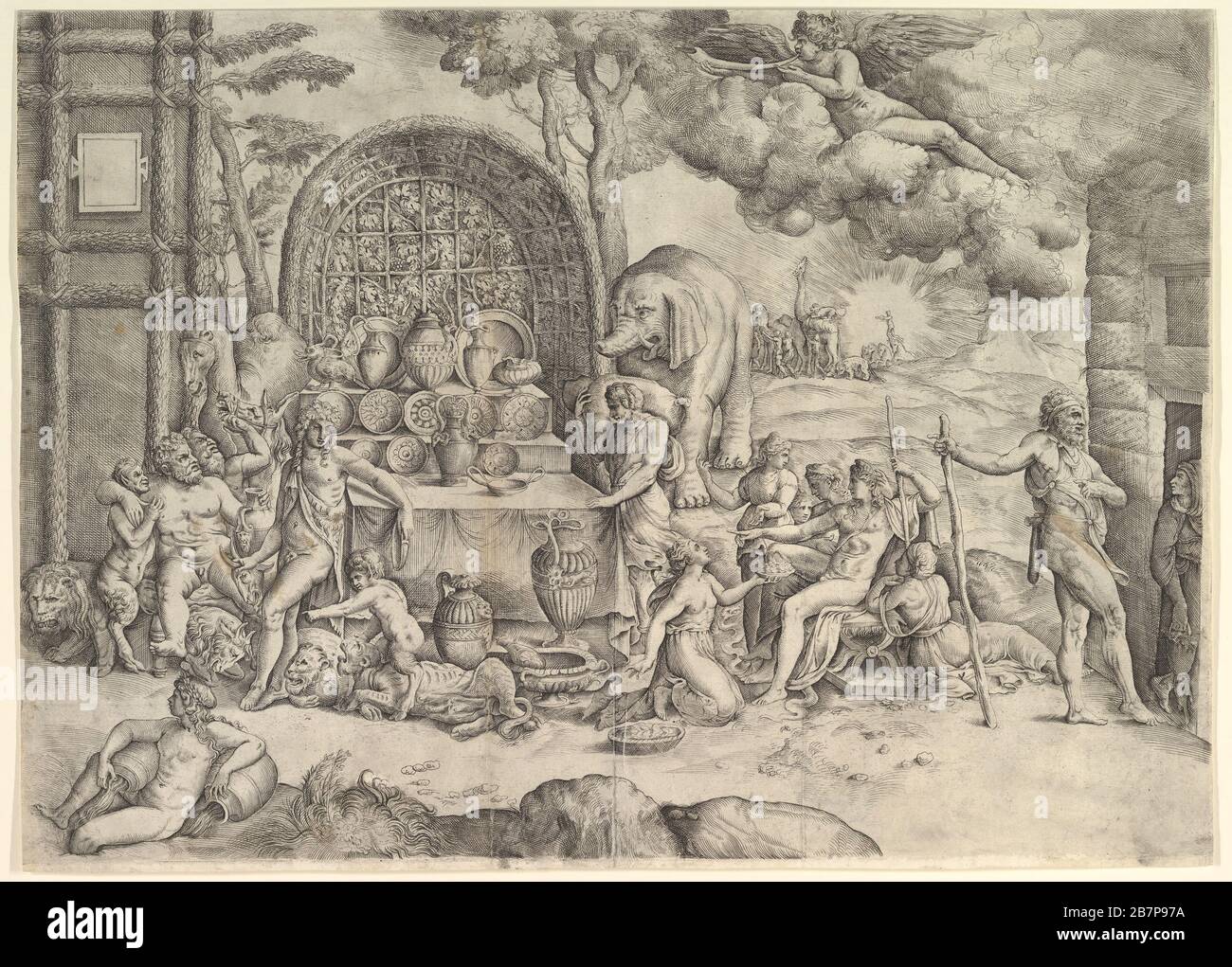 The Wedding of Cupid and Psyche (right panel), ca. 1530-61 Stock Photo ...