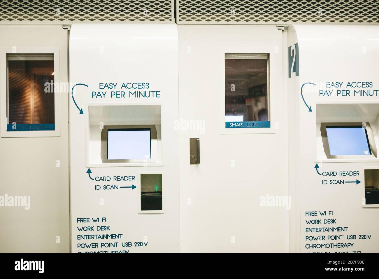 A self service lounge or a smart lounge at the airport for relaxation ...