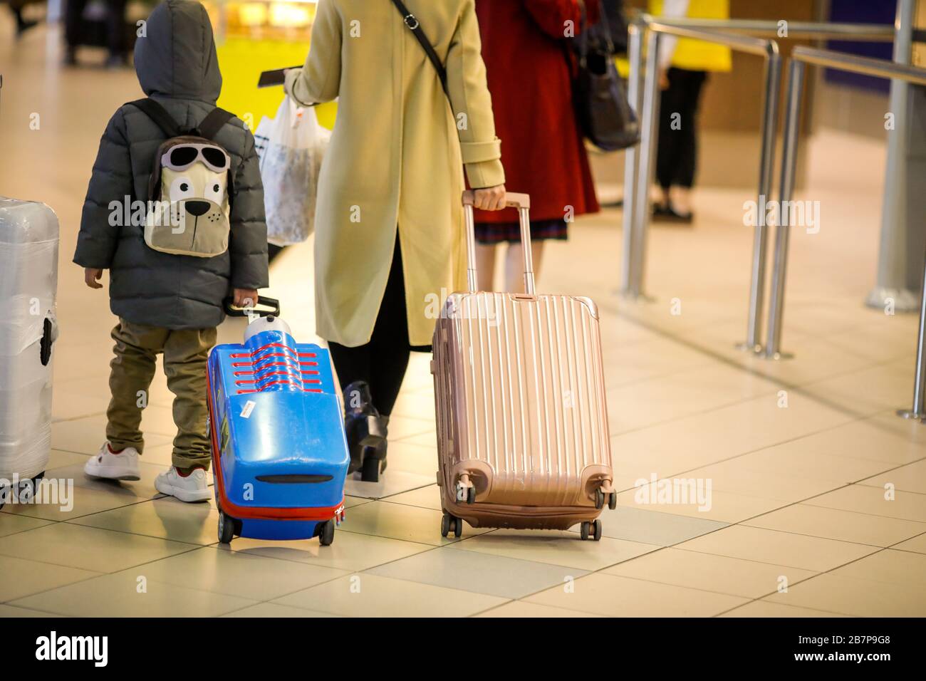 Otopeni, Romania - February 25, 2020: Passengers inside Henri Coanda ...