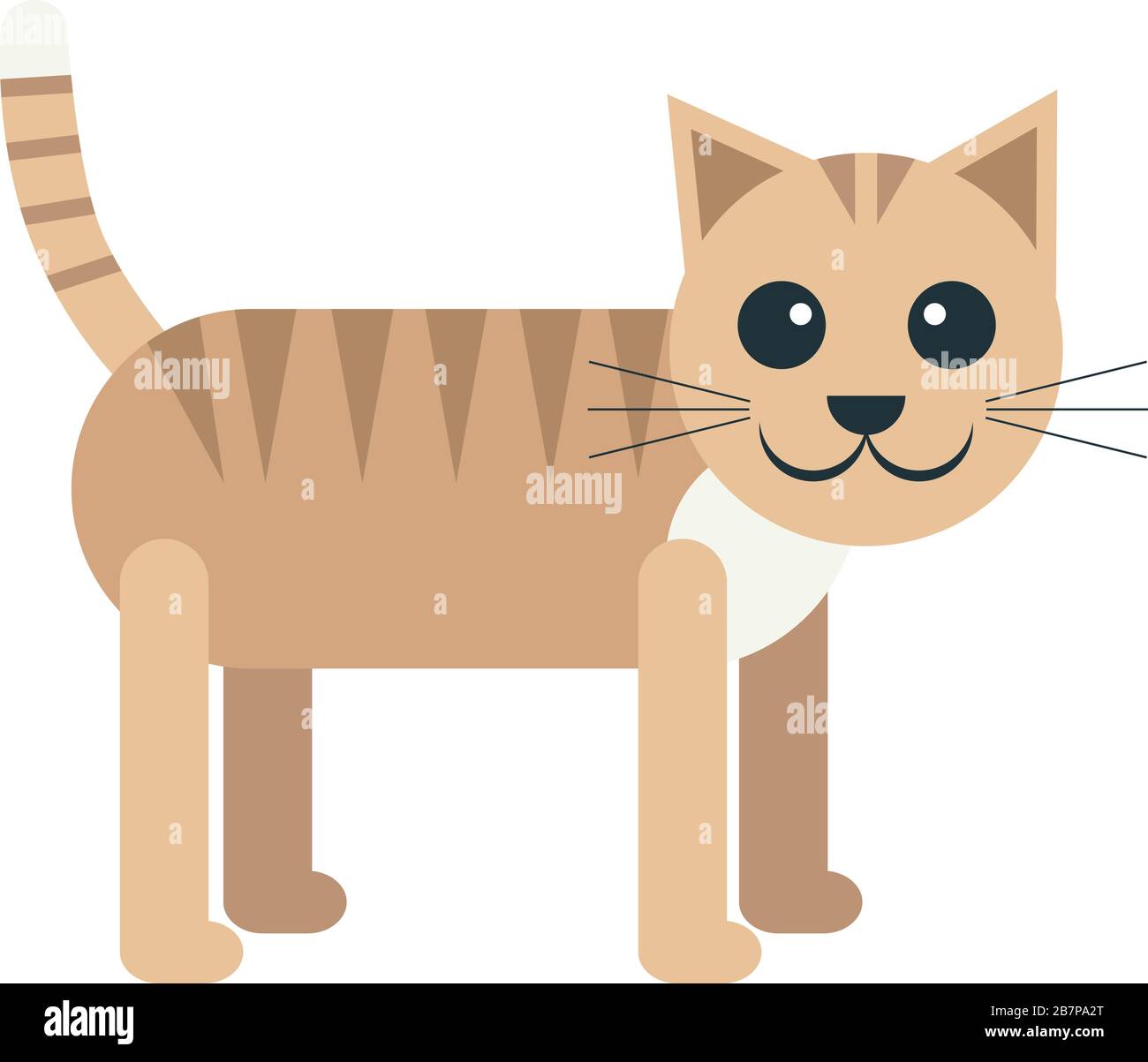 Cute cat designed with very geometric and rounded shapes for kids Stock ...