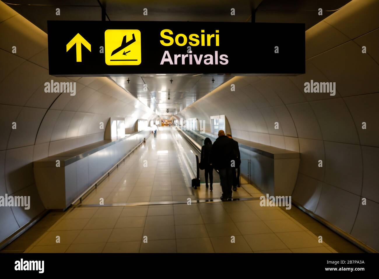 Otopeni, Romania - February 25, 2020: Passengers inside Henri Coanda ...