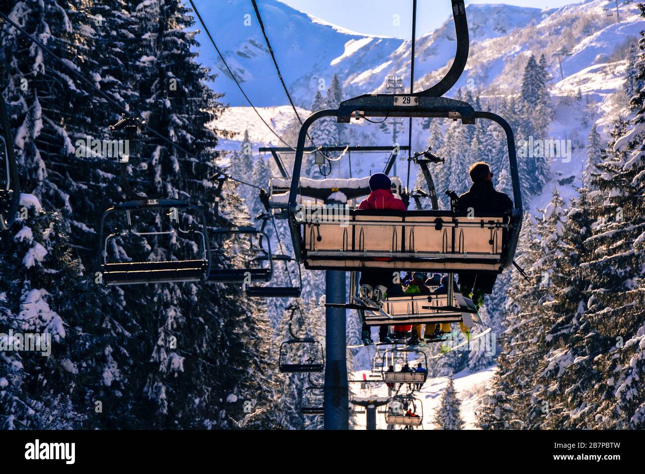 Ski Lift Ride Stock Photo - Alamy