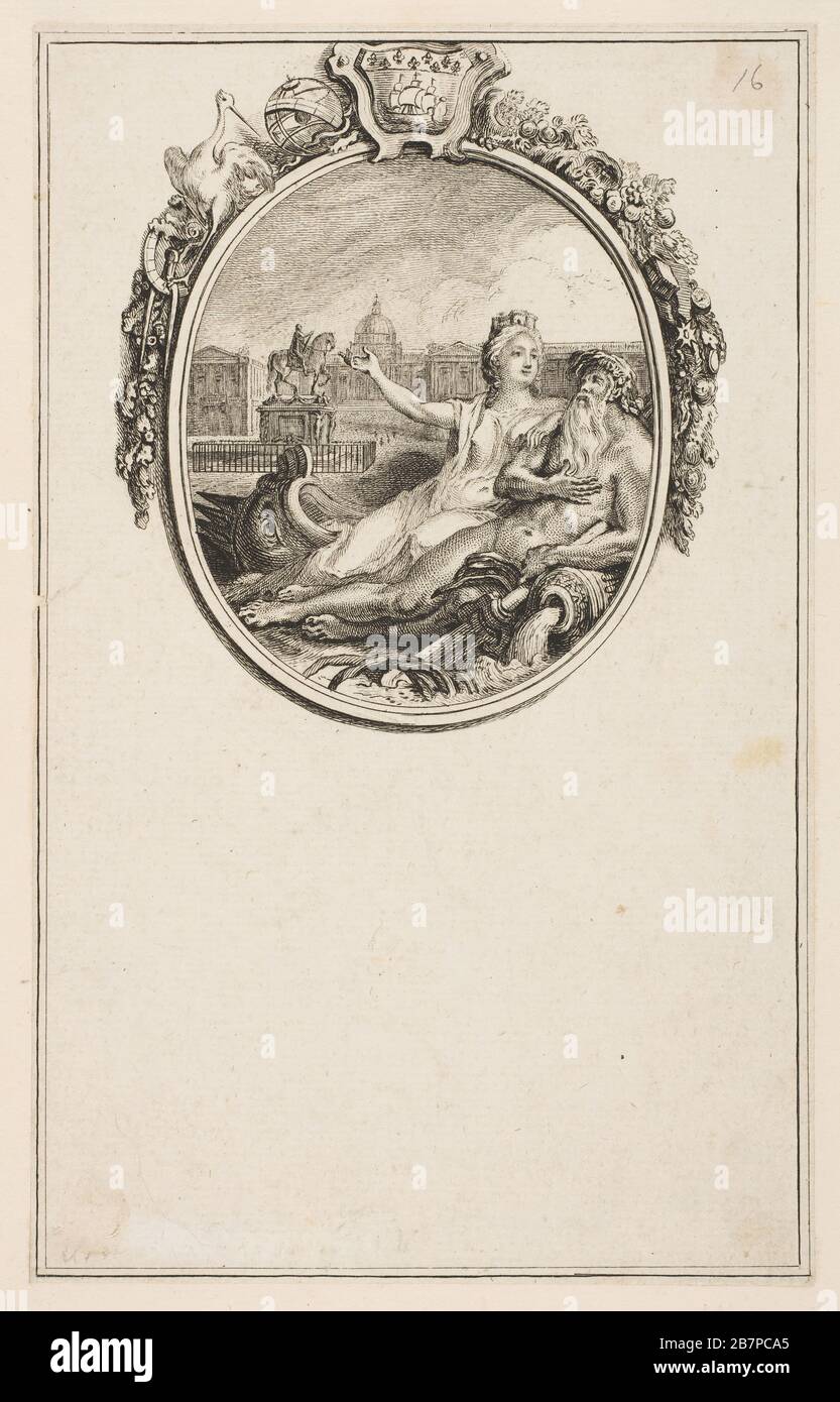 Inauguration de la statue equestre de Louis XV, 1766. Etched by Pierre ...