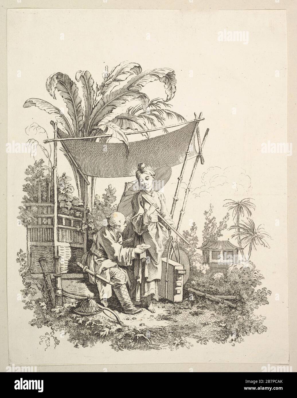 Woman Showing Curiosities to Soldier, ca. 1742. Scenes of Chinese Life ...