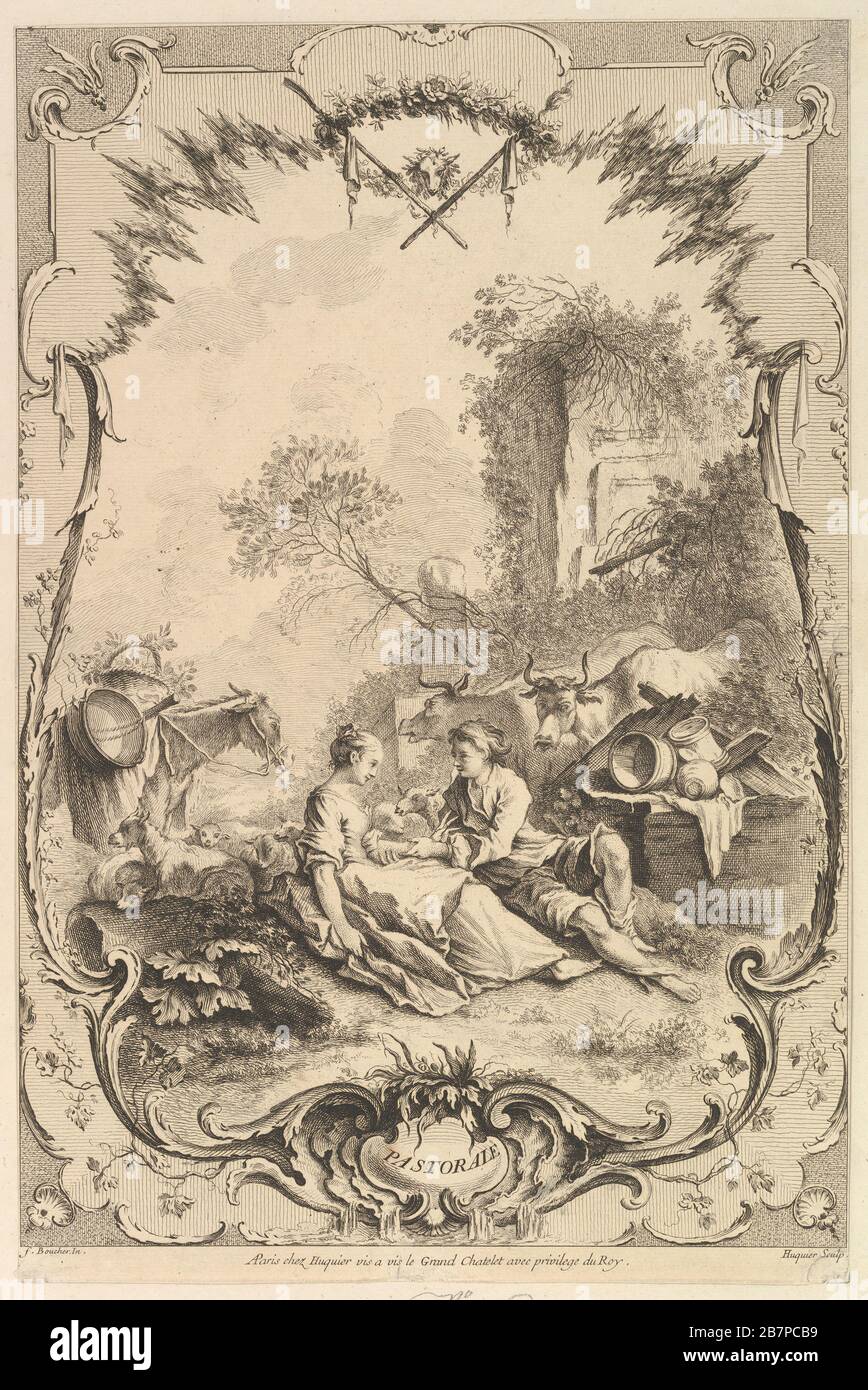 Pastorale, 18th century. After Francois Boucher Stock Photo - Alamy
