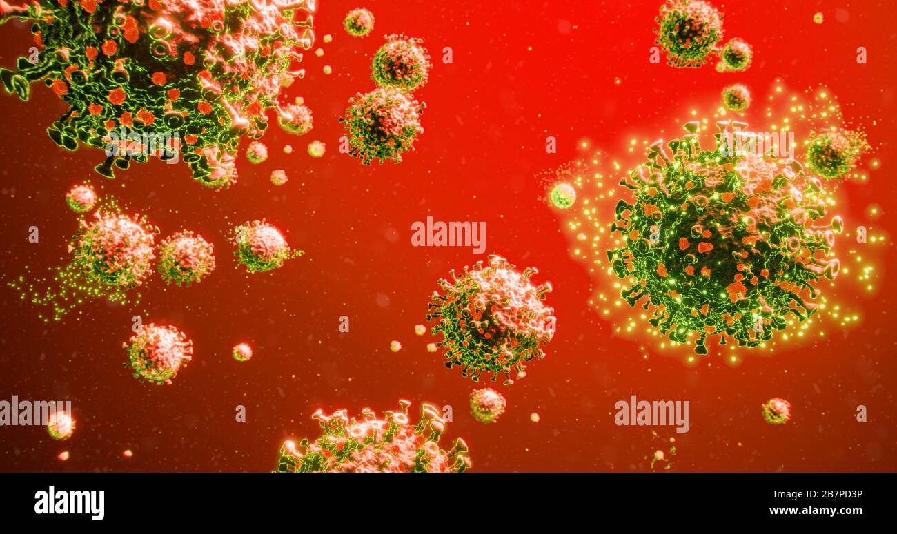 Cluster of Deadly COVID-19 Corona Influenza Virus Bacteria Molecules ...