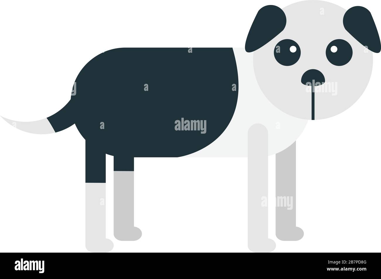 Cute dog designed with very geometric and rounded shapes for kids Stock ...