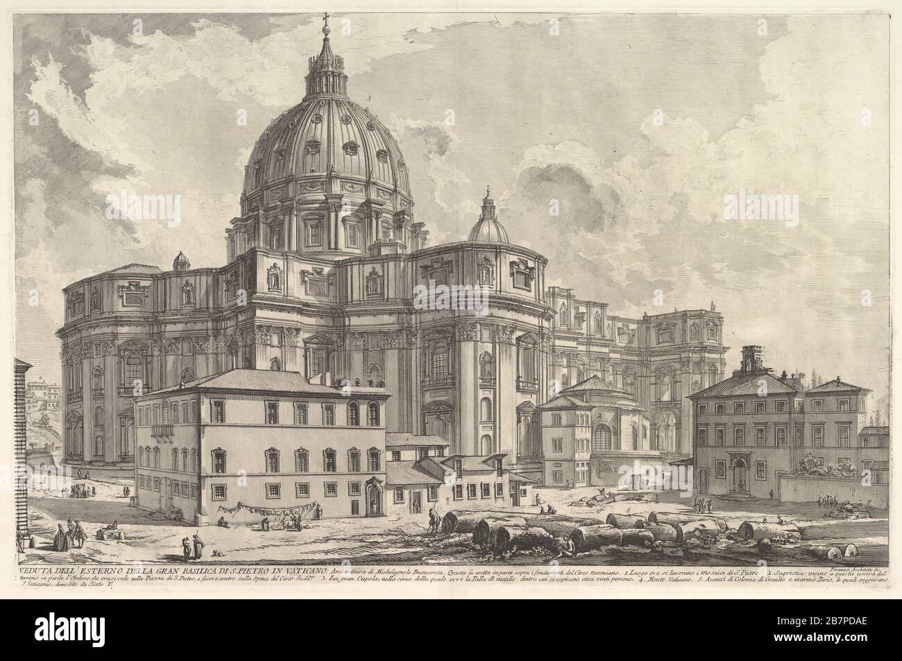 View of the exterior of St. Peter's Basilica in the Vatican, from ...