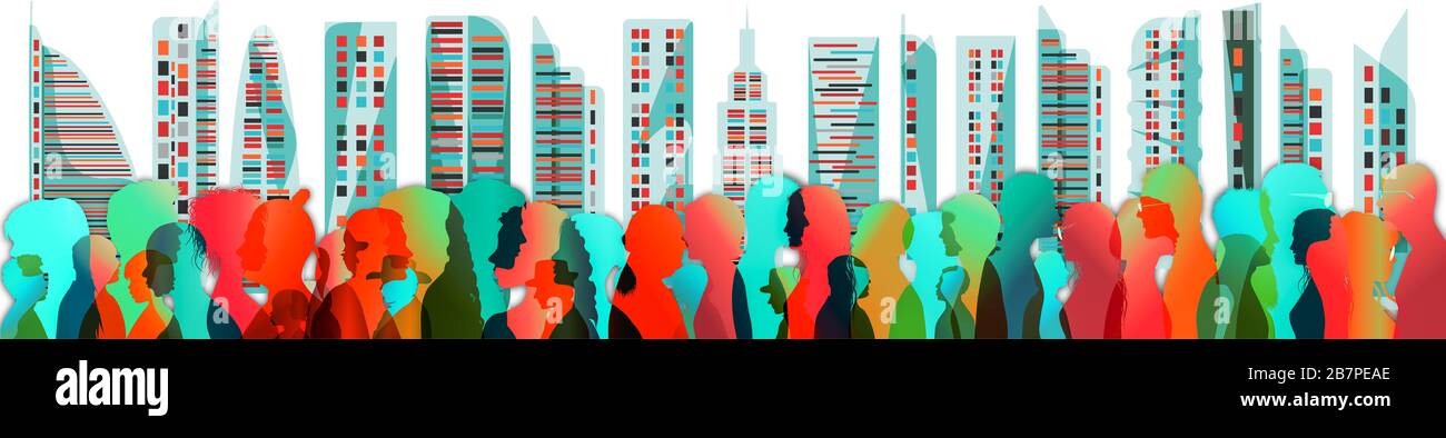 Crowd. Diversity people. Population. Different multiethnic people of ...