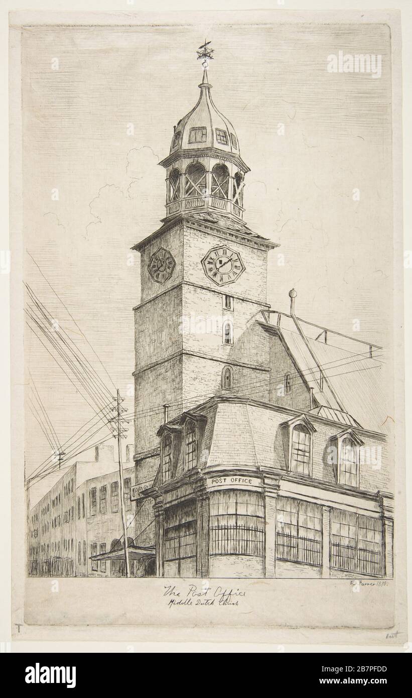 The Post Office, Middle Dutch Church (from Scenes of Old New York ...