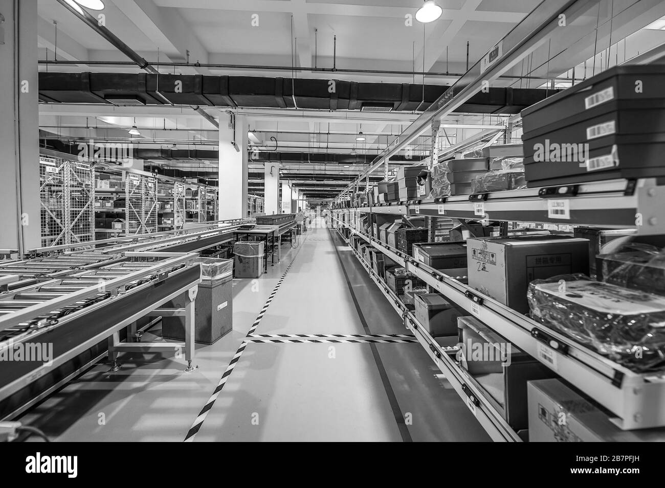 BEIJING, CHINA - JUNE 03, 2019: Modern automation of warehouse ...