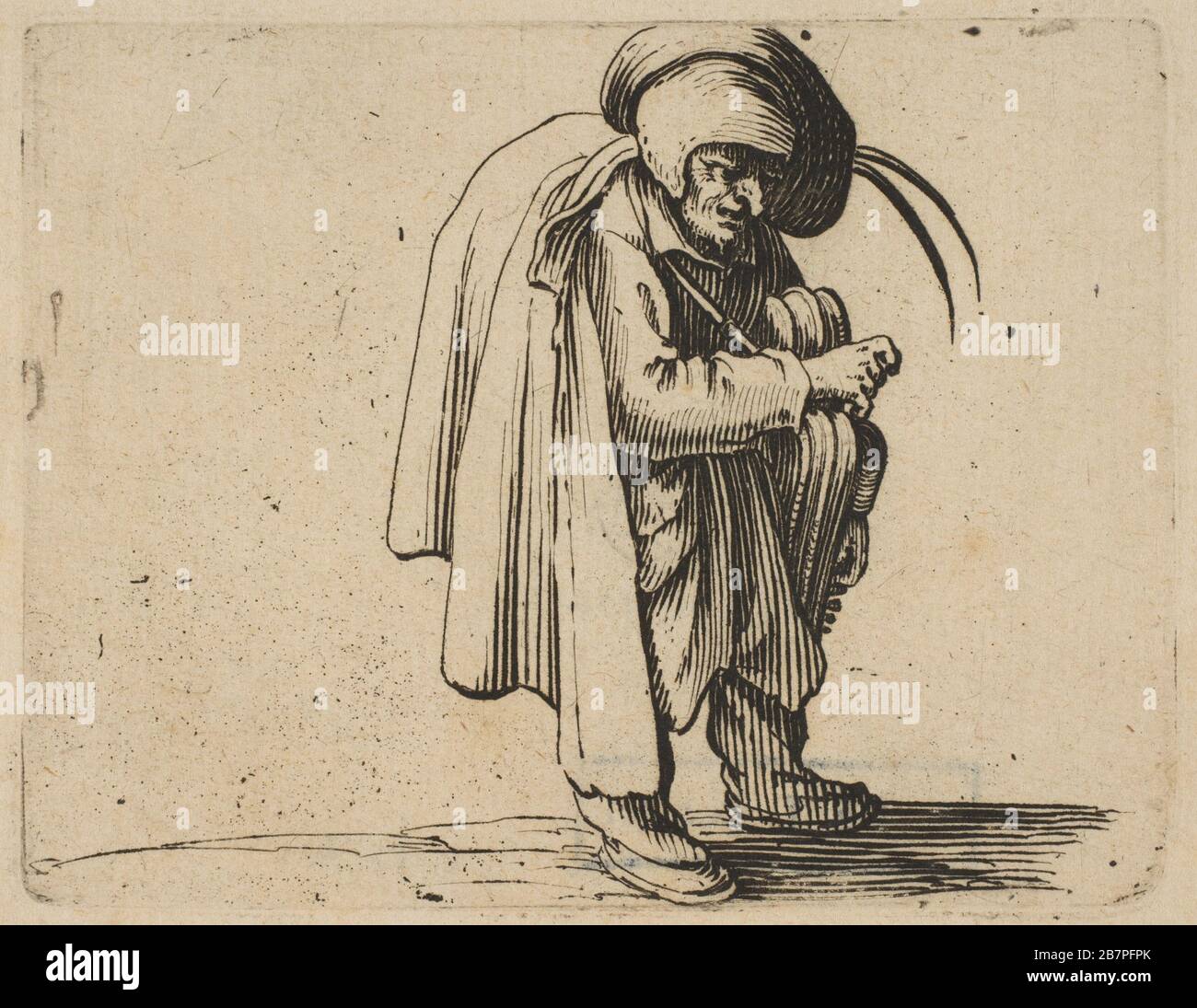 Le Jouer de Vielle (The Hurdy-Gurdy Player), from Varie Figure Gobbi ...