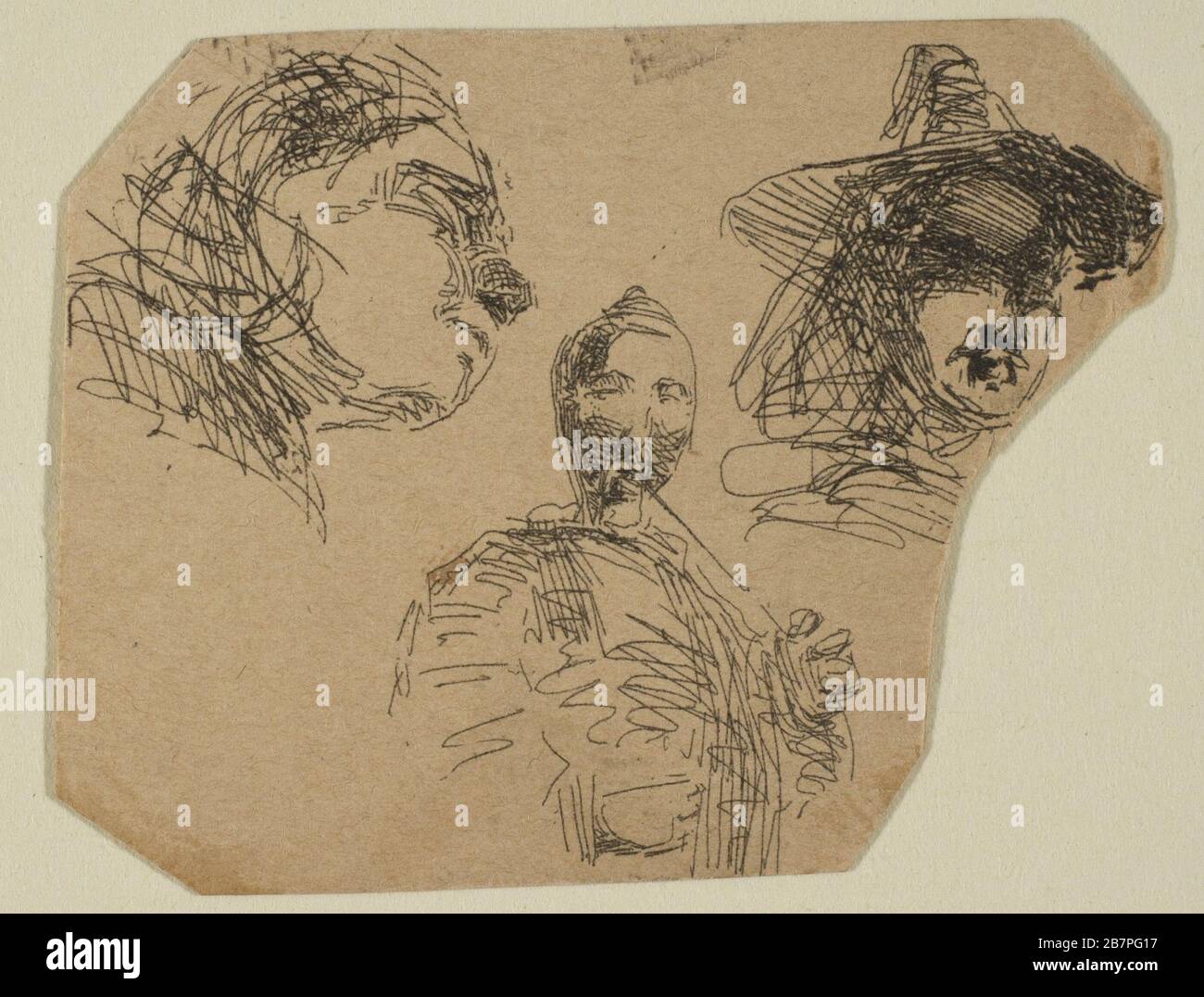 Two Female Heads and Standing Figure (from Sketches on the Coast Survey ...