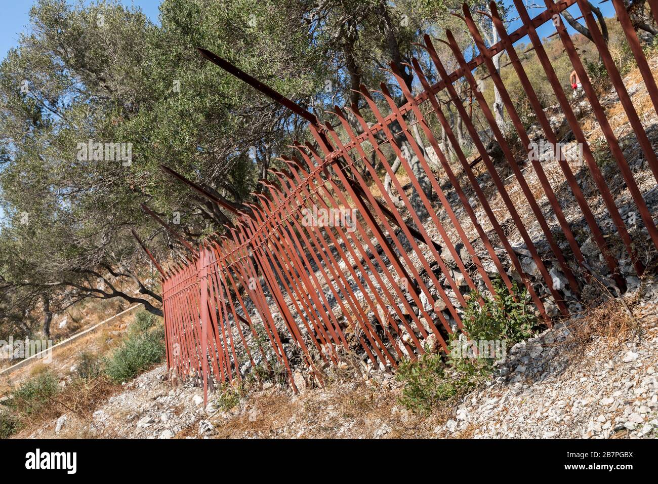 The Unclimable Fence, proposed for military reasons in 1907, Gibraltar ...