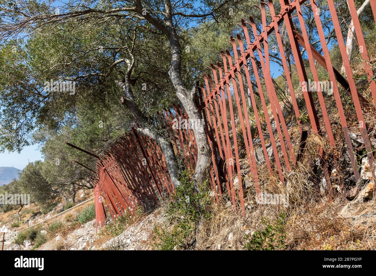 The Unclimable Fence, proposed for military reasons in 1907, Gibraltar ...