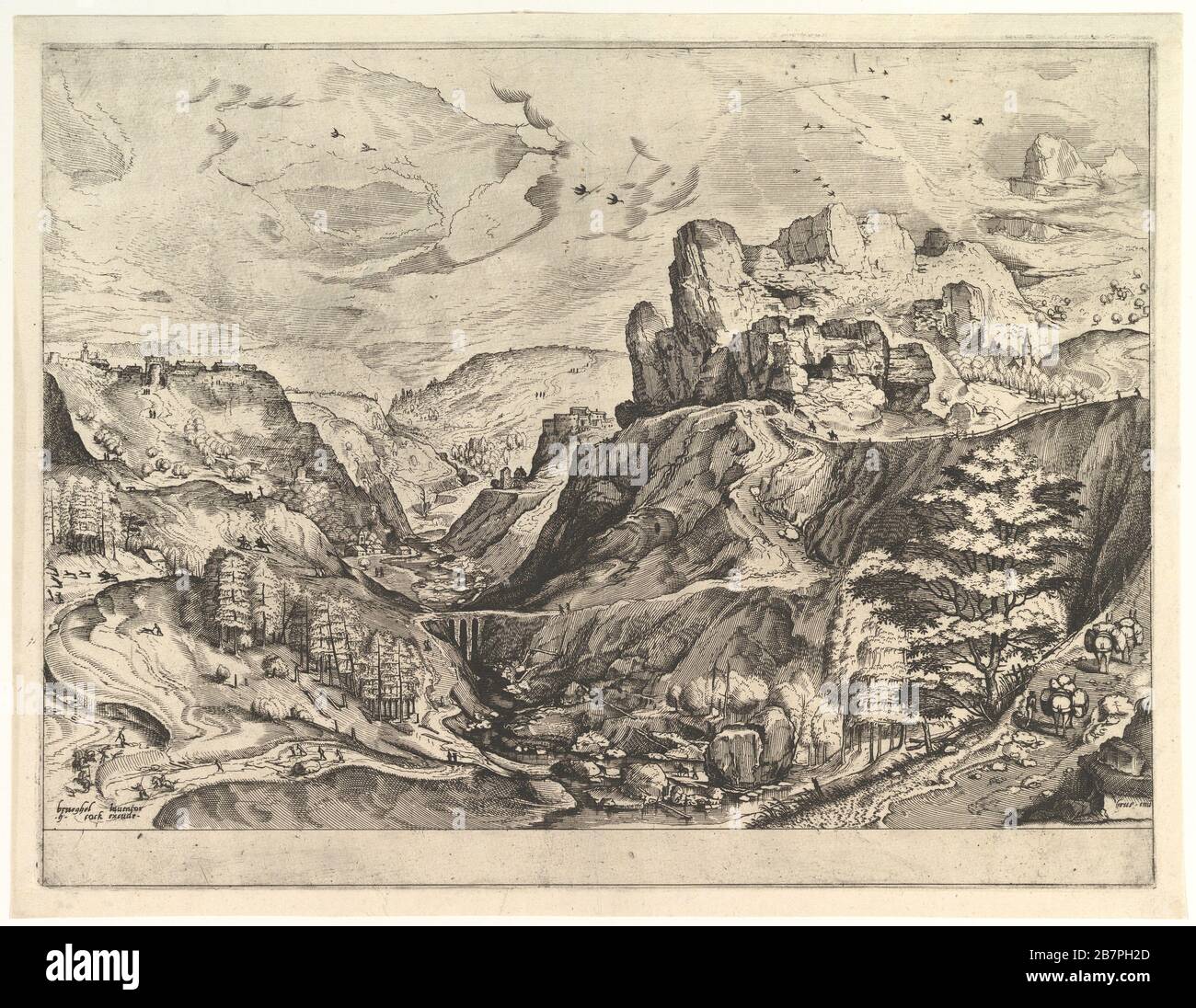 Alpine Landscape with a Deep Valley from The Large Landscapes, ca. 1555 ...