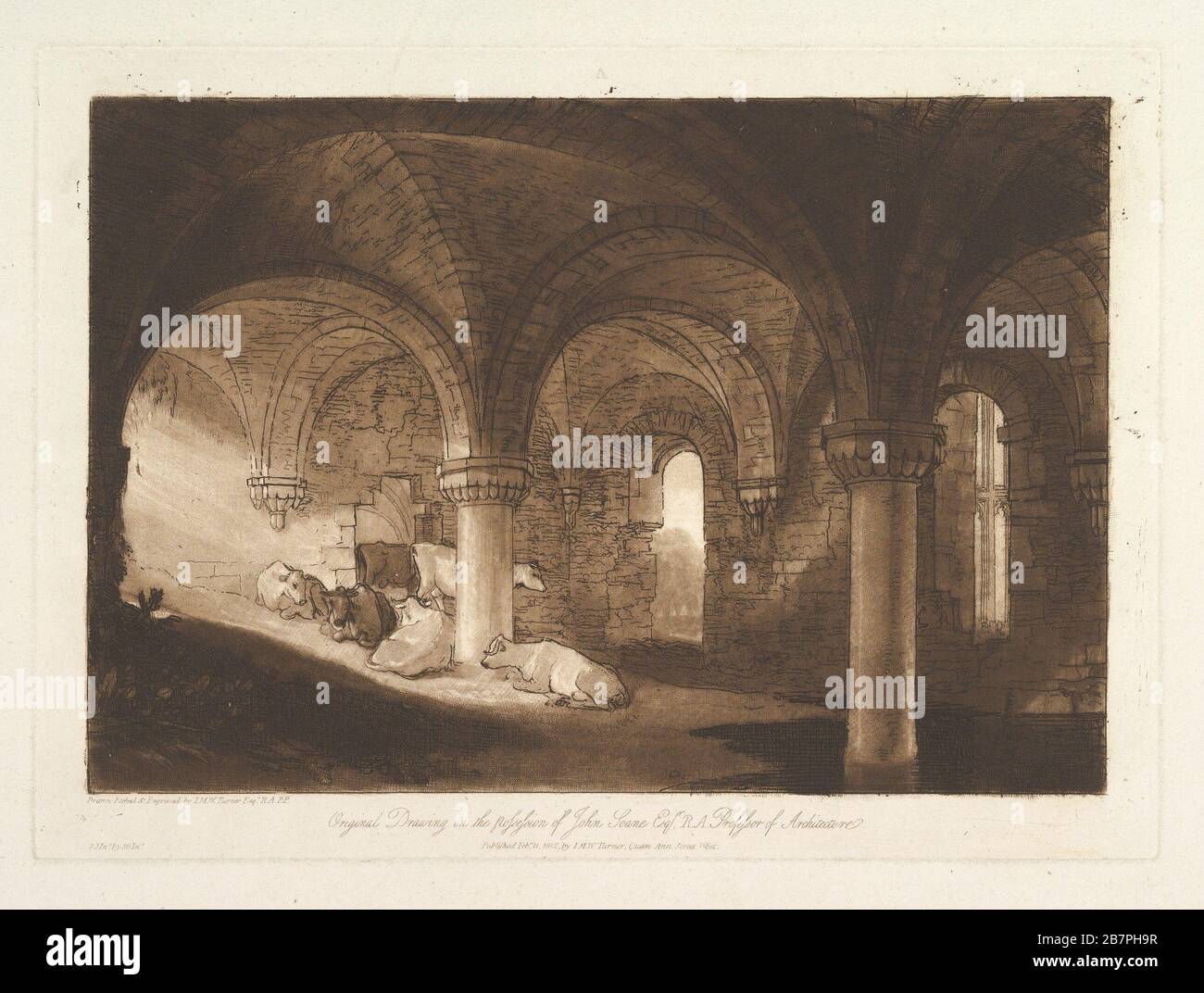 Crypt of Kirkstall Abbey (Liber Studiorum, part VIII, plate 39 ...