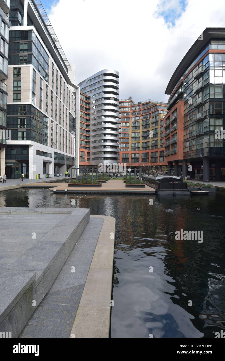 A view of Merchant Square at Paddington Basin, London Stock Photo - Alamy