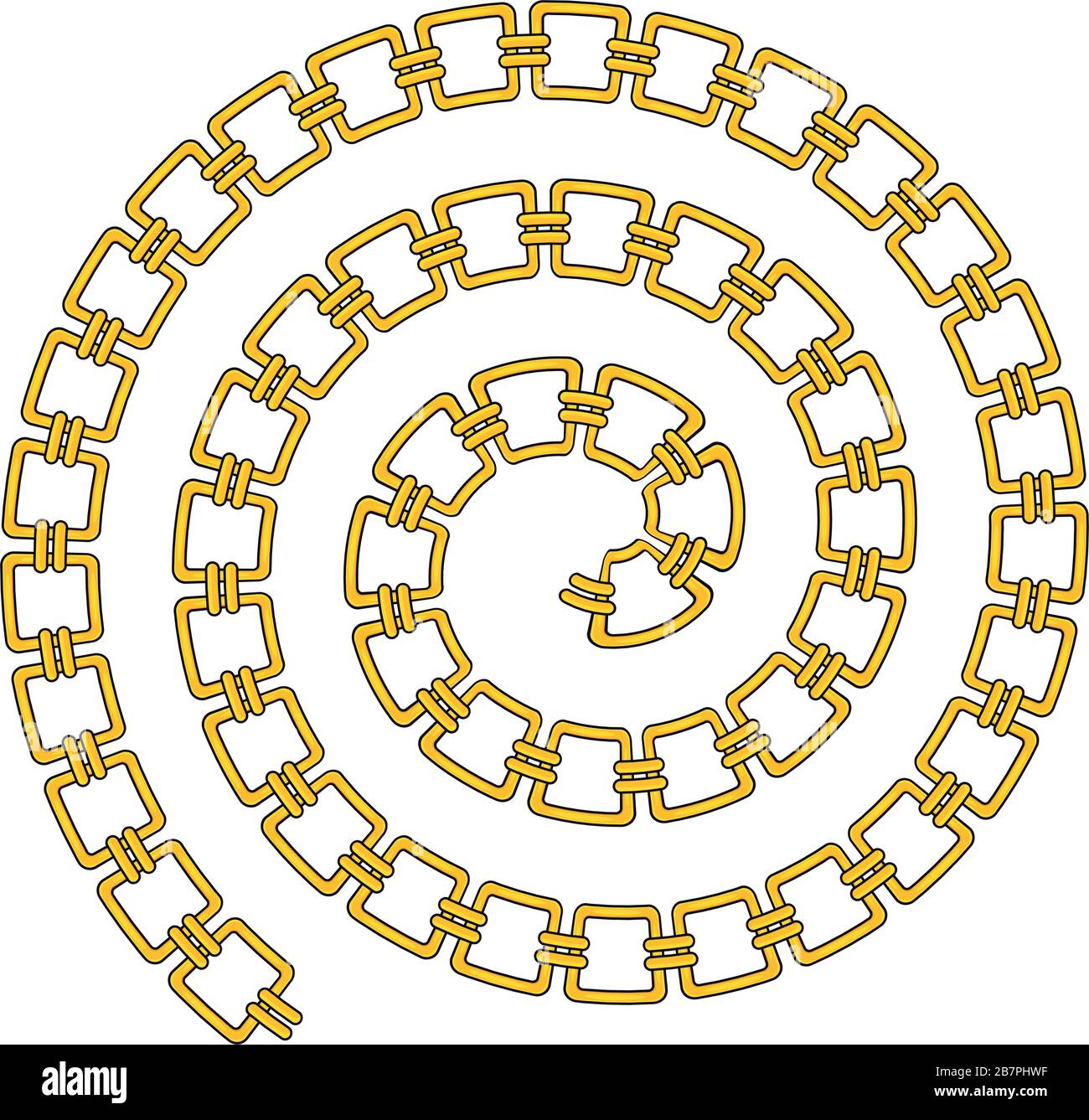 Steel chain spiral Stock Vector Images - Alamy