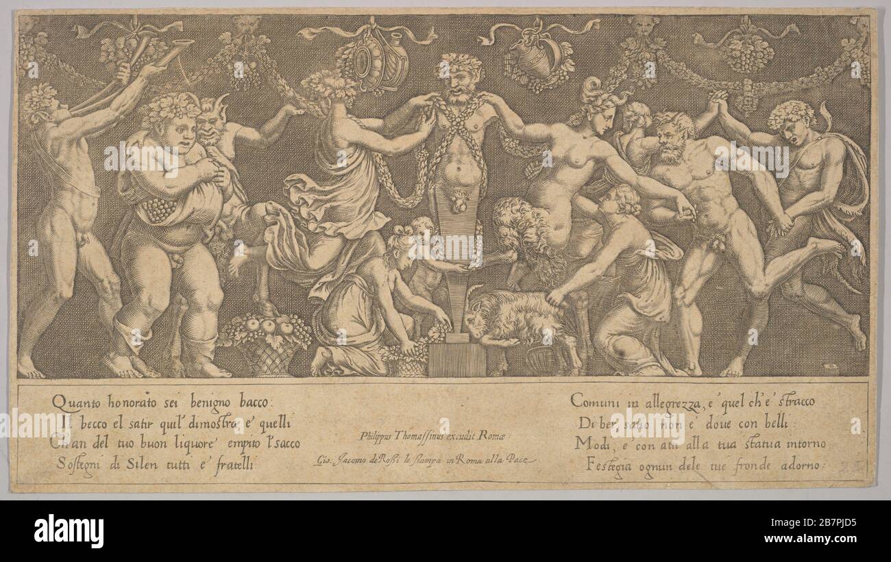 The sacrifice to Priapus who is in the form of a statue in the centre ...