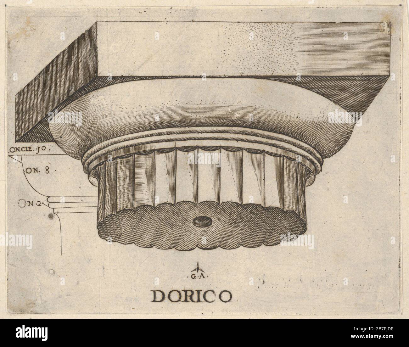 Doric capital with measurements, ca. 1537 Stock Photo - Alamy