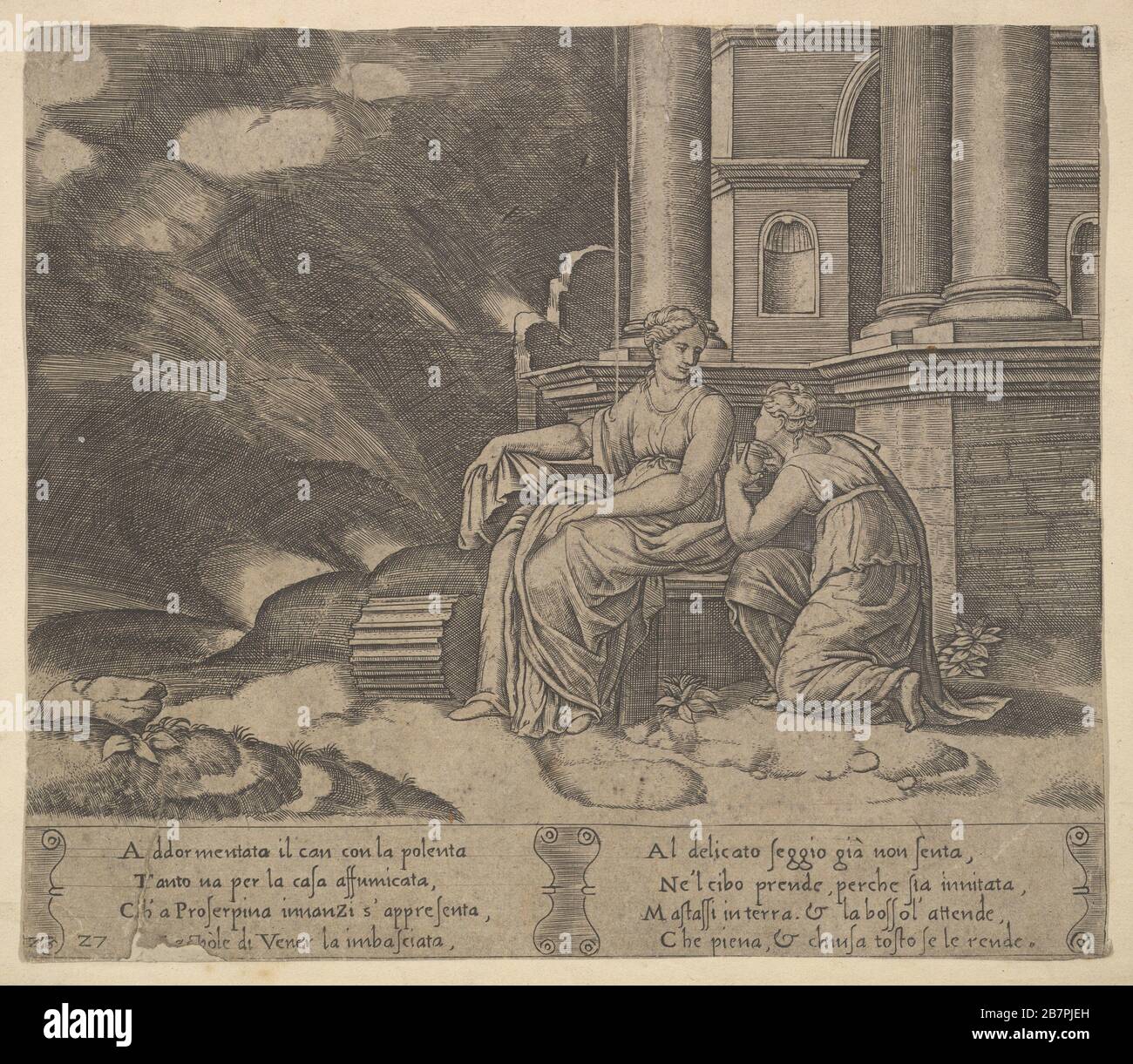 Plate 27: Proserpina gives Psyche the box of beauty, from 'The Fable of ...