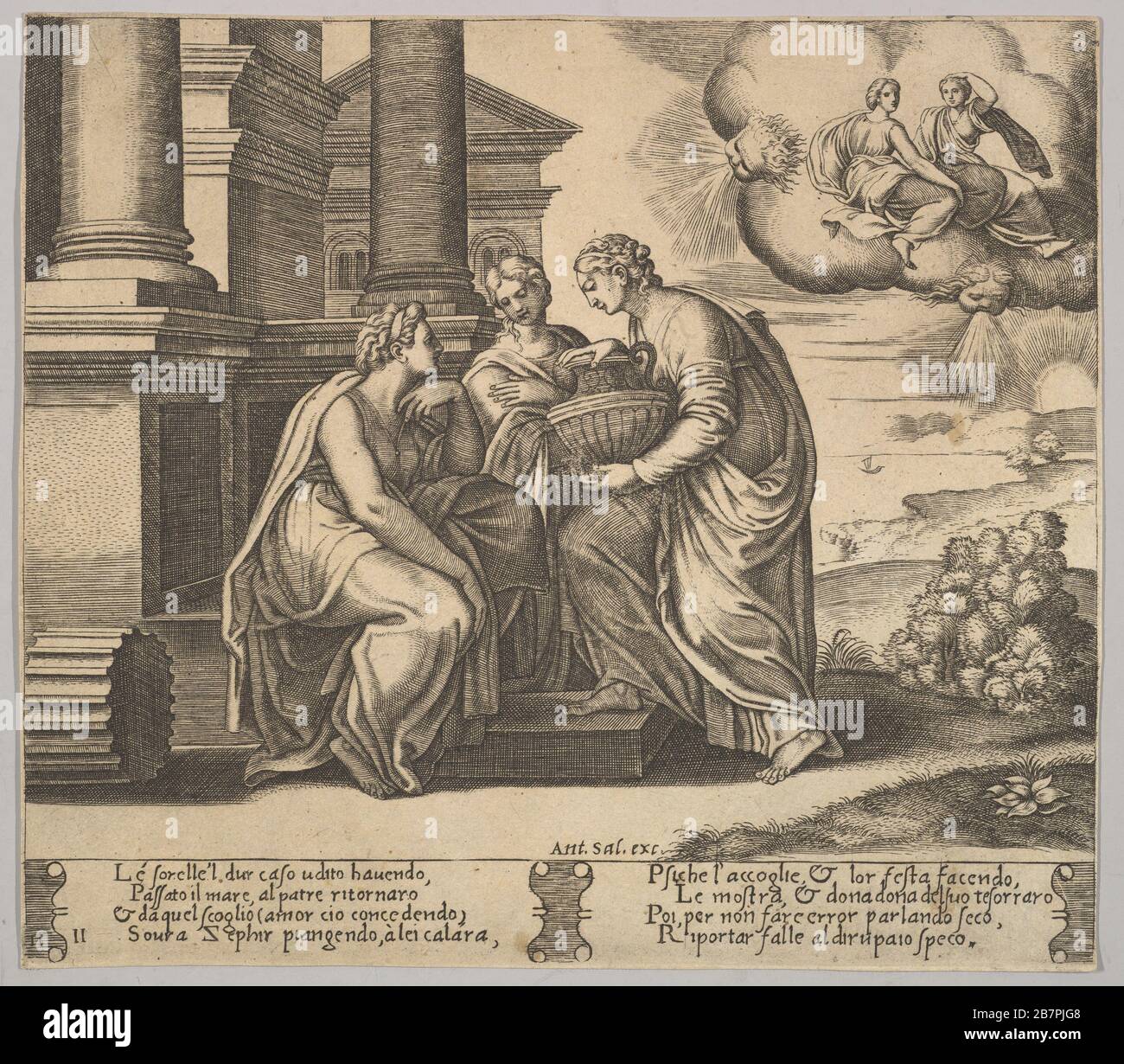 Plate 11: Psyche gives presents to her sisters, from 'The Fable of ...