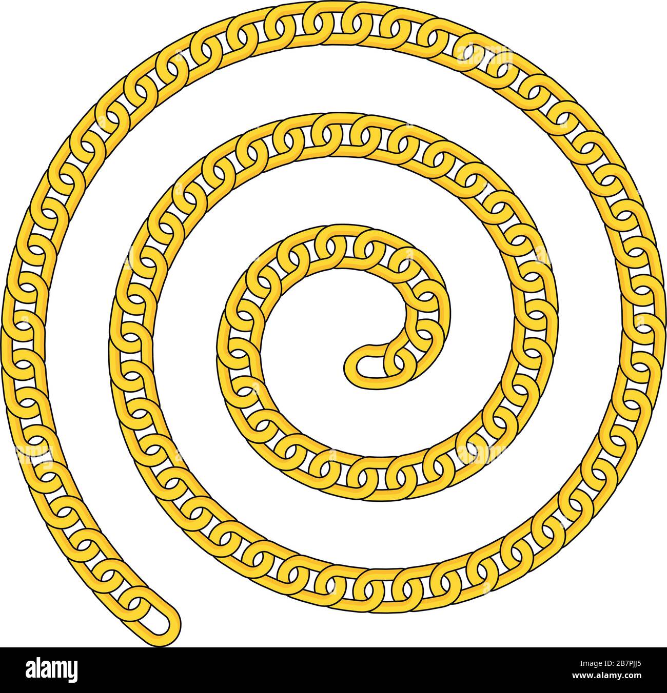 Spiral of golden precious chain. Luxury jewelry for men and women Stock ...