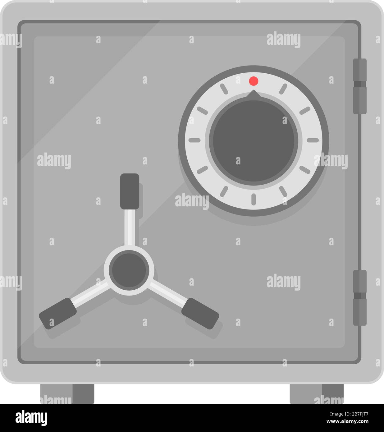 Flat vector illustration of a safe icon front view on white background ...