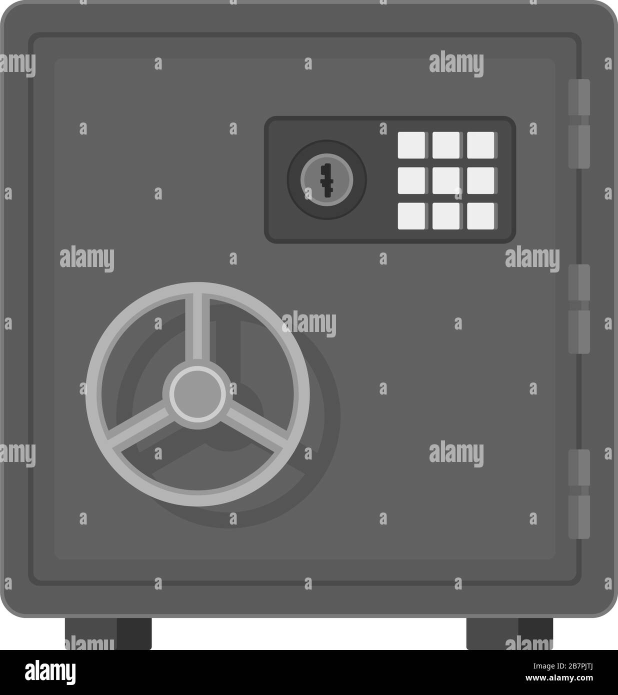 Flat vector illustration of a safe icon front view on white background ...