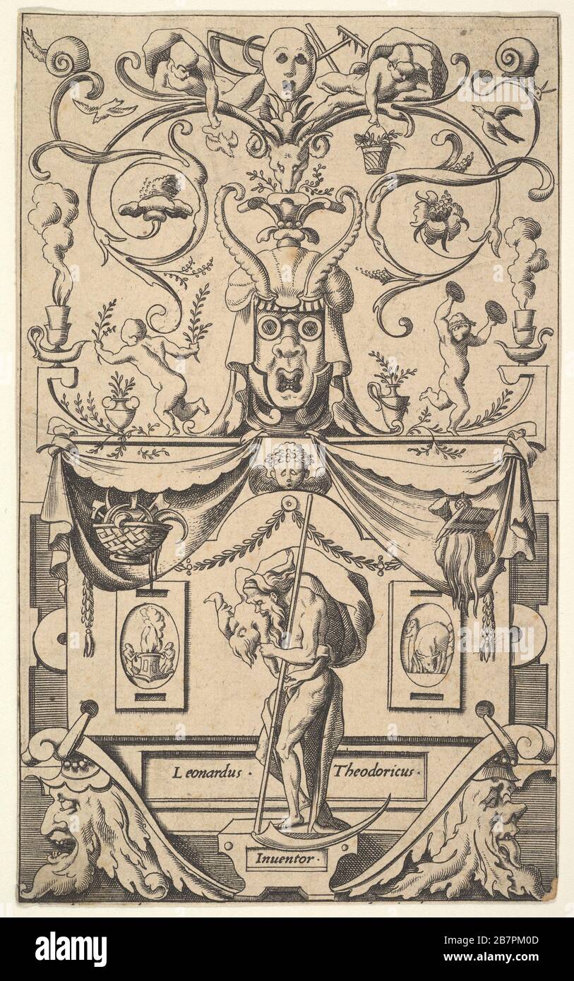 Panel with figure of Saturn, plate 1, ca. 1550-65. Saturn, devouring ...