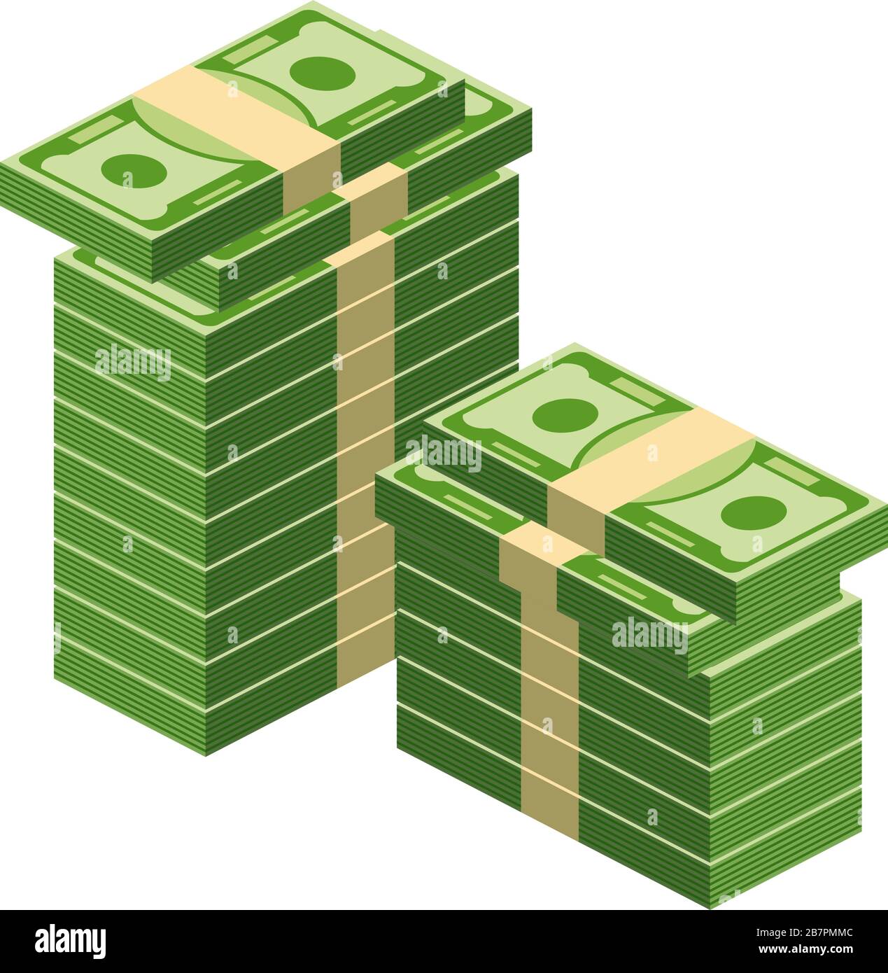 Packs of paper money. Bundle with cash bills Stock Vector Image & Art ...