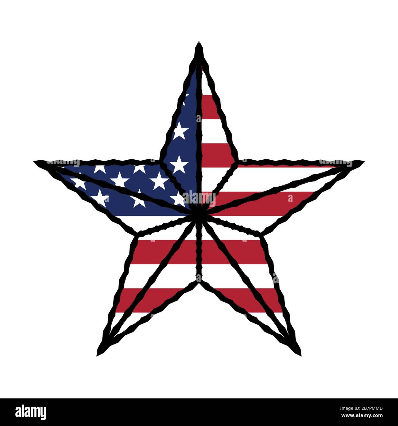 USA vector star with stars and stripes pattern Stock Vector Image & Art ...