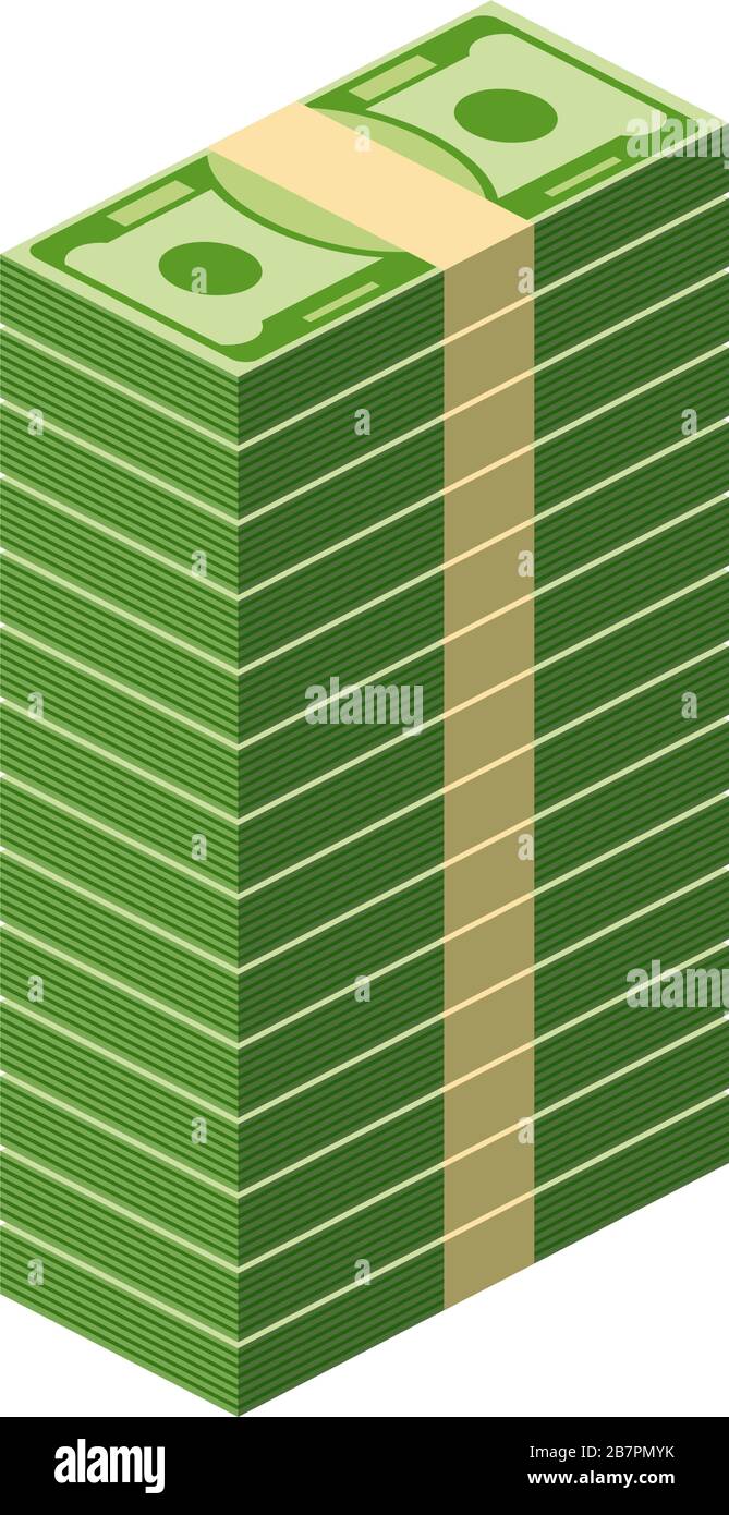 Packs of paper money. Bundle with cash bills Stock Vector Image & Art ...