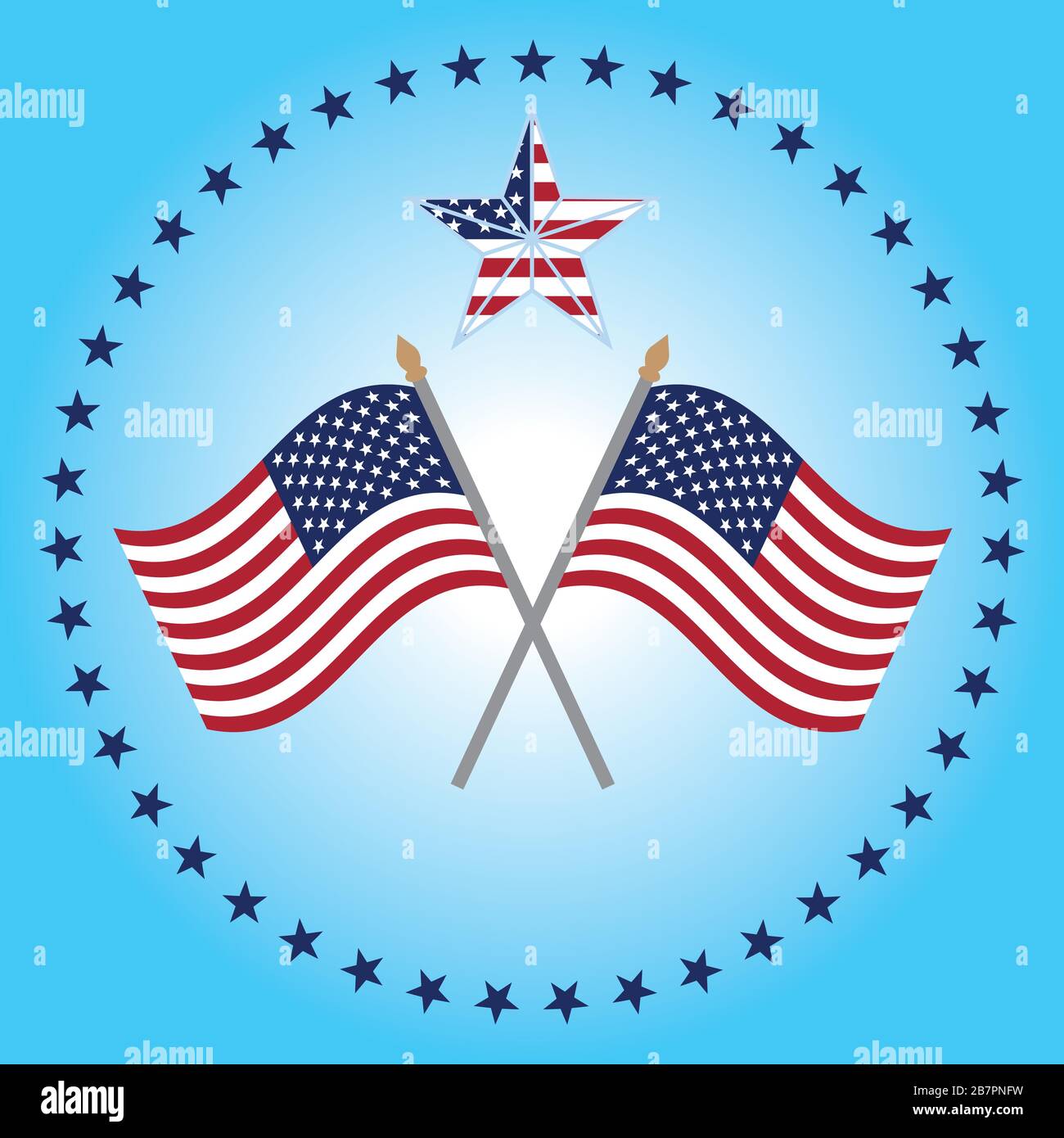 Two original American flags, The Fourth of July Stock Vector Image ...