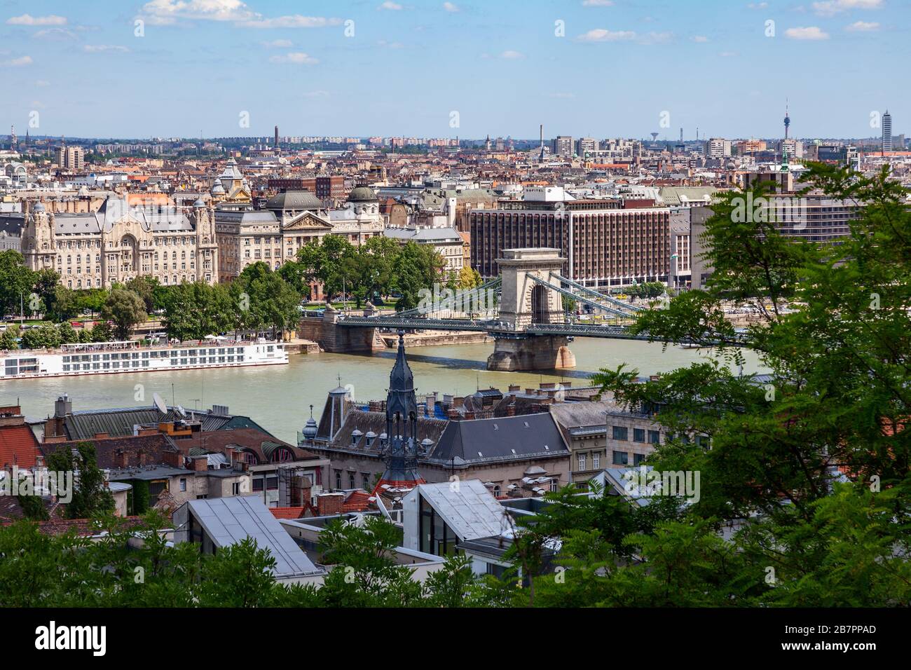 View of the bridge over the Danube River in Buda Pest (Hungary Stock ...