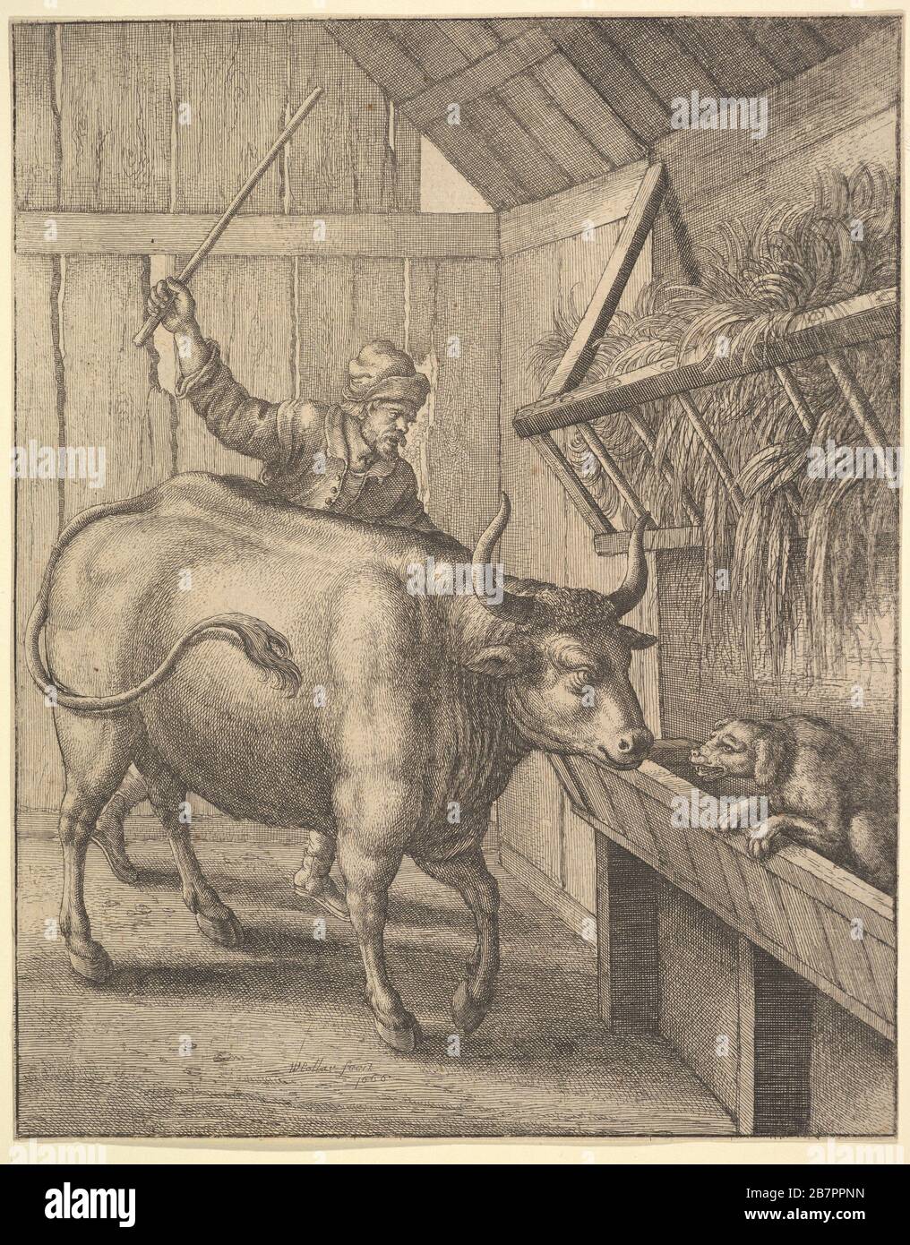 The dog in the manger from illustration to John Ogilby's 'Æsopic's: Or ...