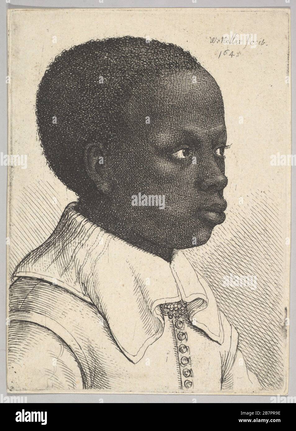 Head of a young black boy in profile to right, 1645 Stock Photo - Alamy