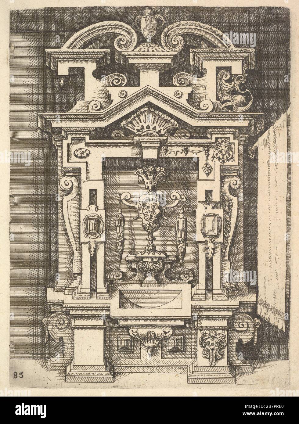 Design for a Lavabo, Plate 85 from Dietterlin's Architectura, 1598 ...