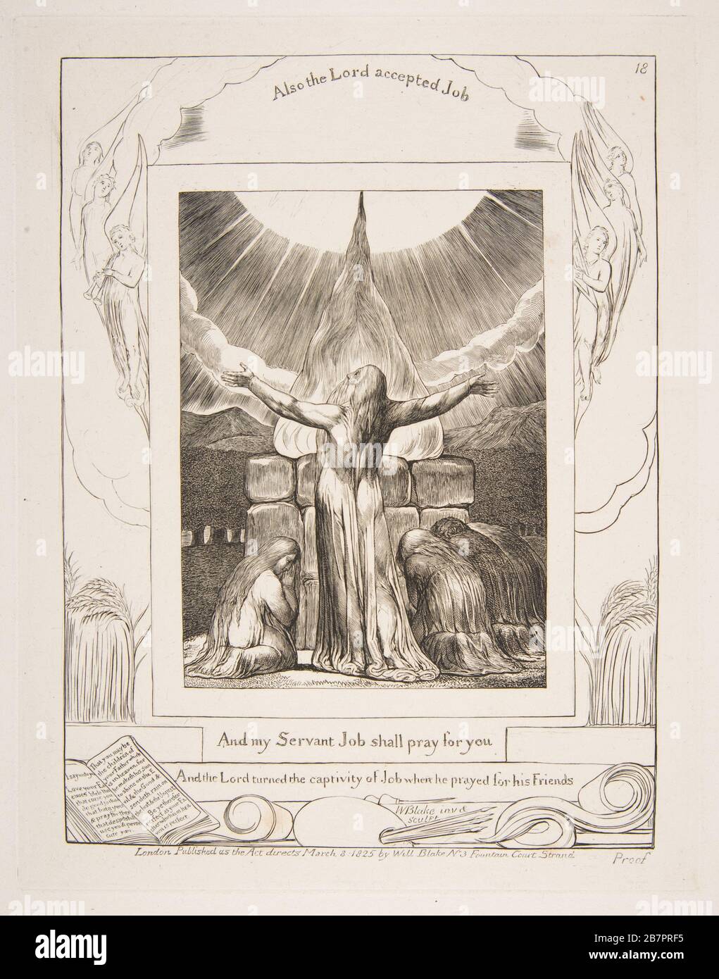 Job's Sacrifice, from Illustrations of the Book of Job, 1825-26 Stock ...