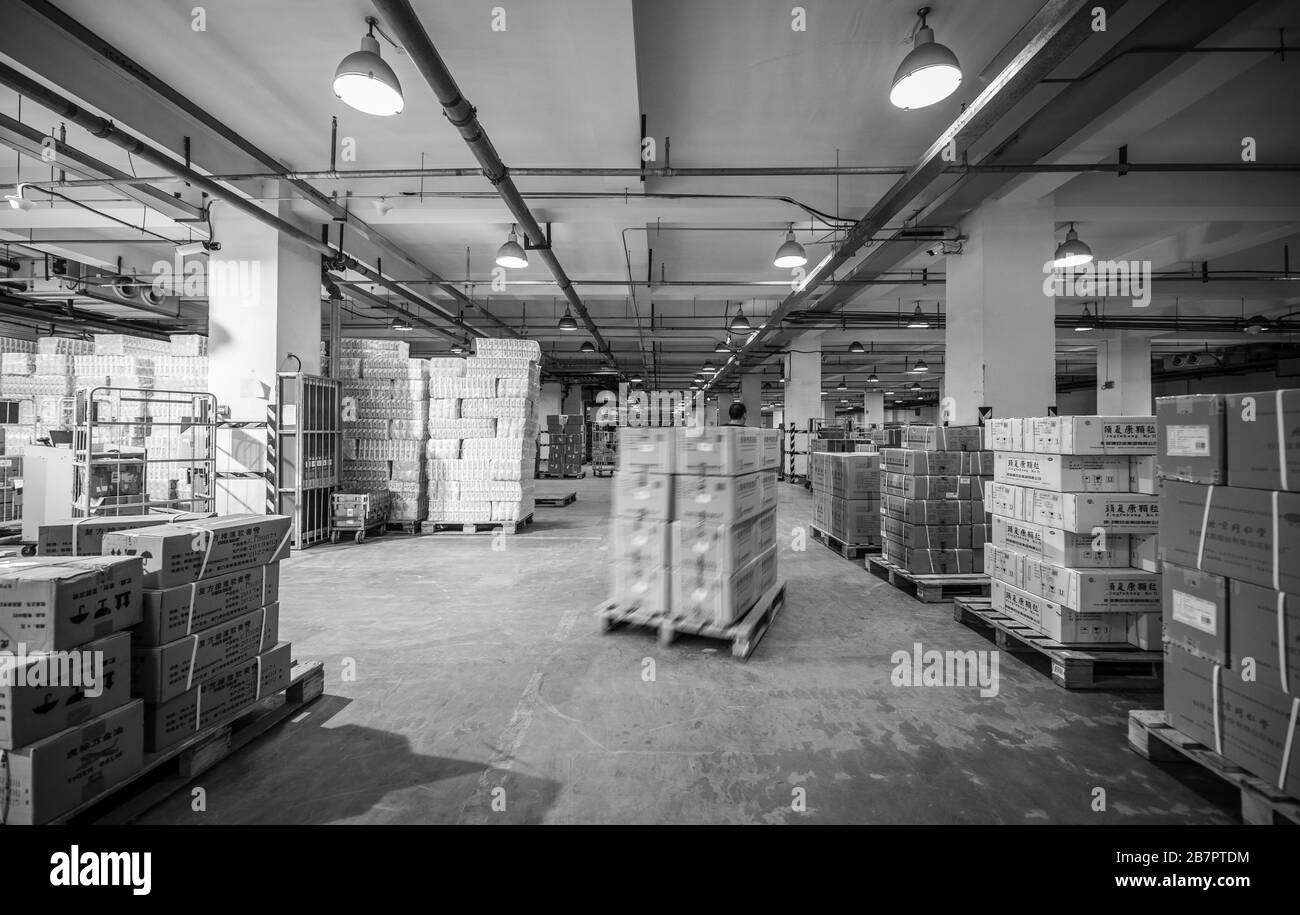 BEIJING, CHINA - JUNE 03, 2019: Modern automation of warehouse ...
