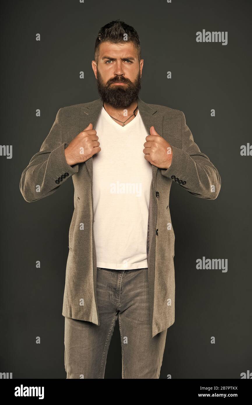 Jacket makes man look more elegant. Businessman or business man ...