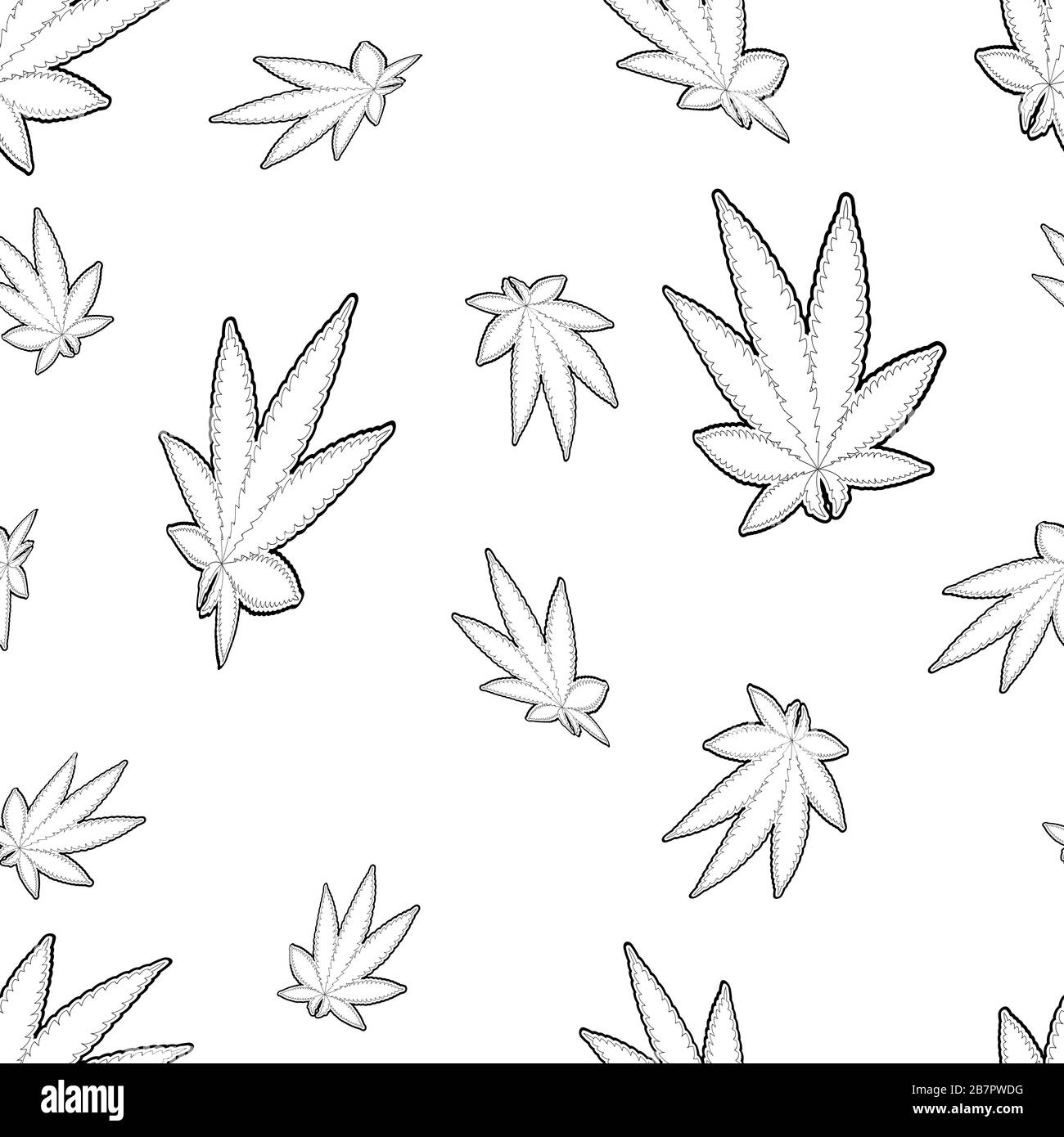 Vector illustration of leaves of marijuana cannabis hemp seamless ...