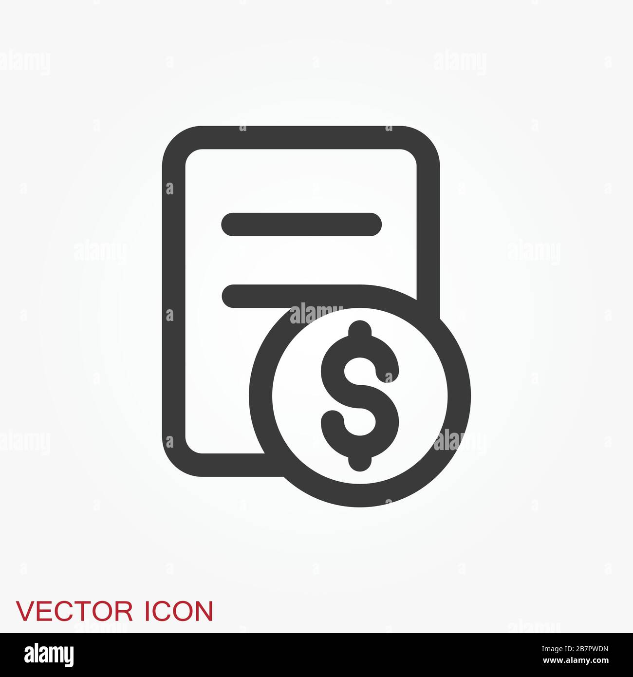 Invoice vector icon. Finance and Banking symbol Stock Vector Image ...