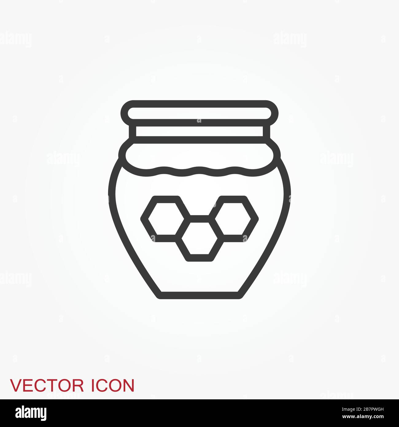 Jar vector icon with cap isolated on background. Honey symbol Stock ...