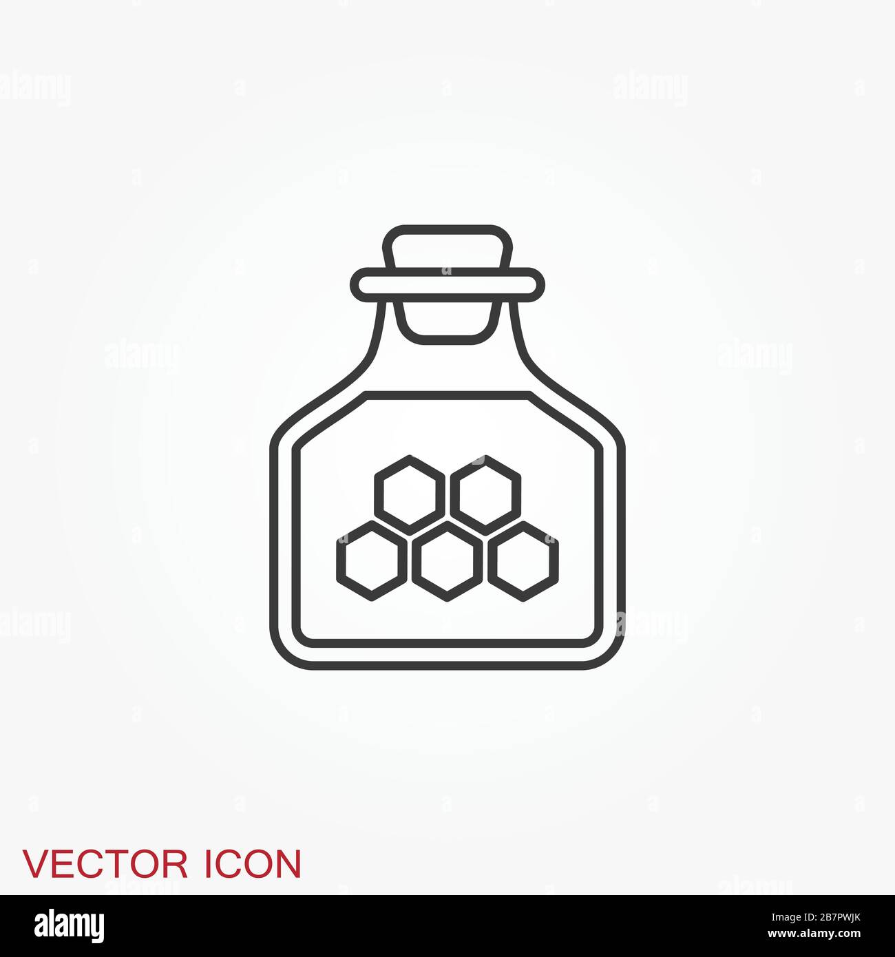 Jar vector icon with cap isolated on background. Honey symbol Stock ...